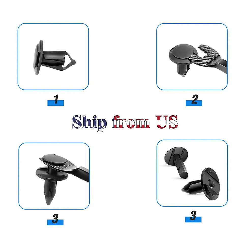8mm 120X Bumper Clips Auto Car Hole Retainer Rivets Fastener Fender ...