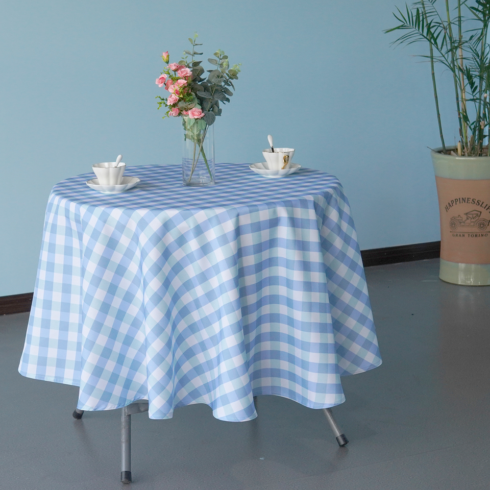 Printed Table Cover Cloth Polyester Fabric Dining Tablecloth Round ...