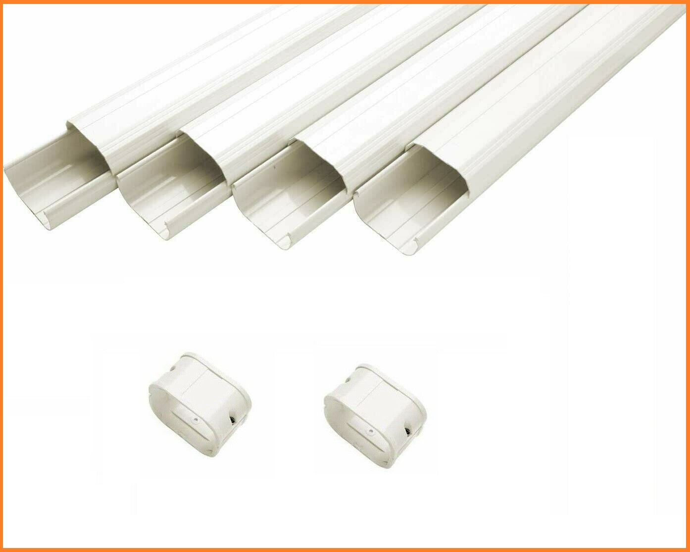 4X 1 Meter PVC DUCT PVC CAPPING SPLIT AIRCON Copper Pipe Cover 80mm ...
