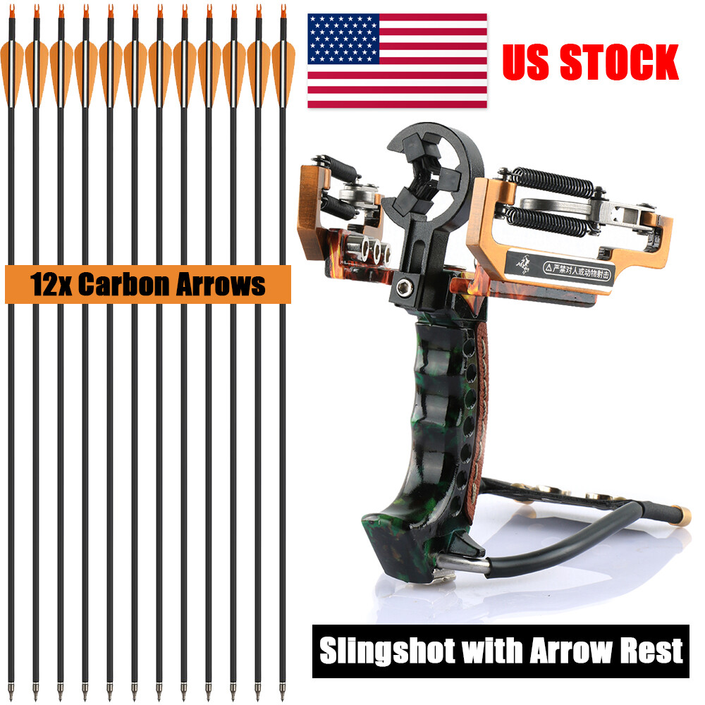 Archery Wrist Slingshot & Arrow Rest Bowfishing Catapult Shooting ...