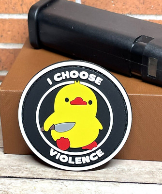 Tactical Morale Patch - PVC Duck Patch - Funny I Choose Violence Gun ...