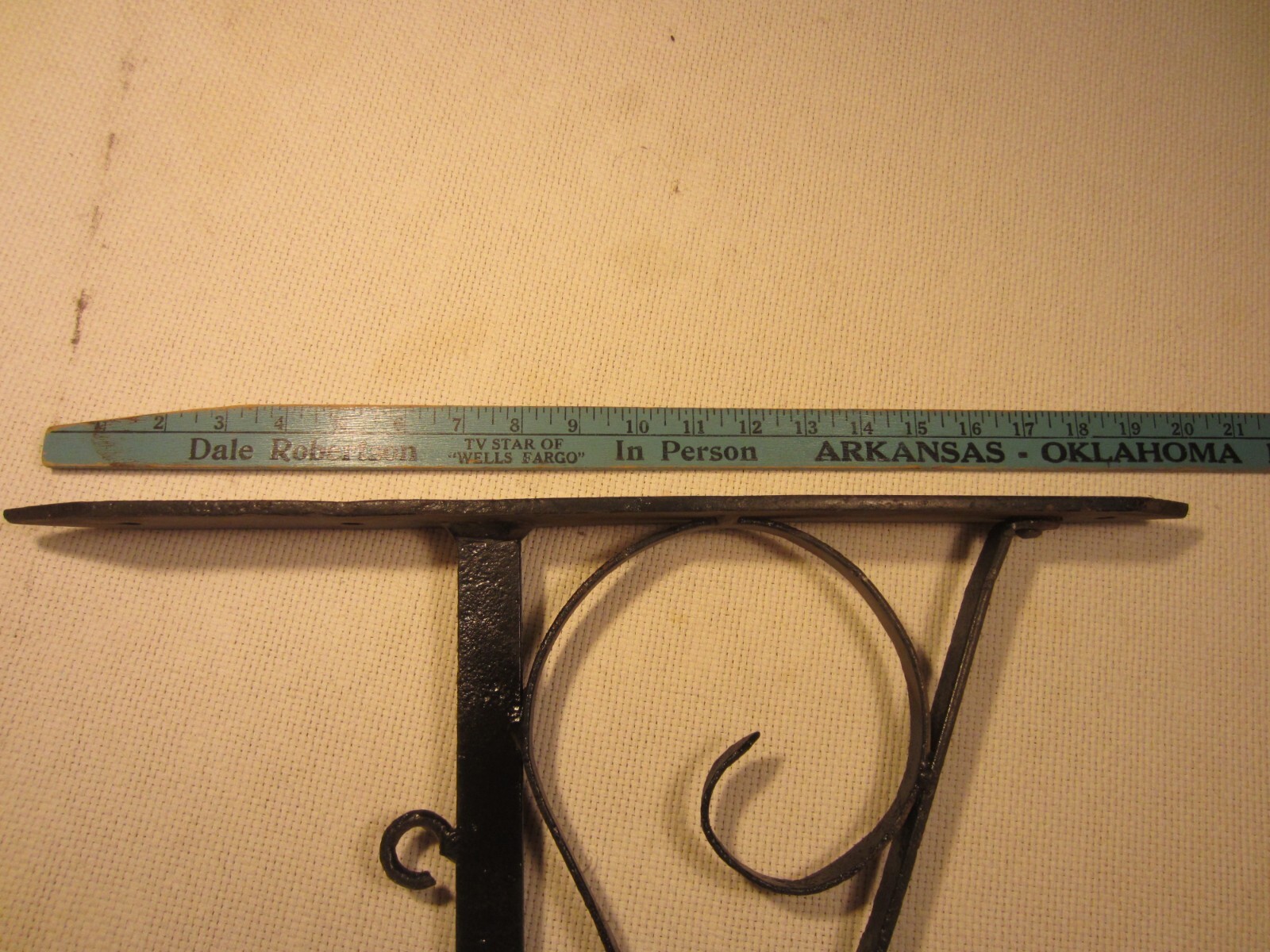 large antique HAND FORGED WROUGHT IRON double sided SIGN HANGER BRACKET ...