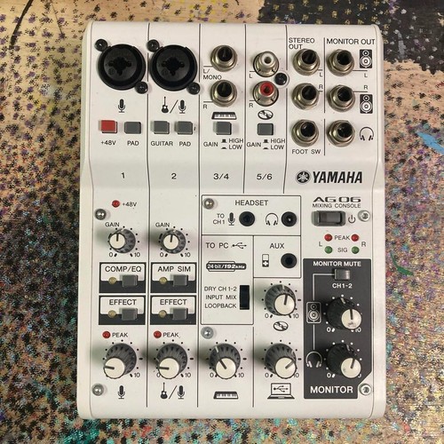 YAMAHA AG06 6-Channel Digital Mixer White Good condition USED form ...