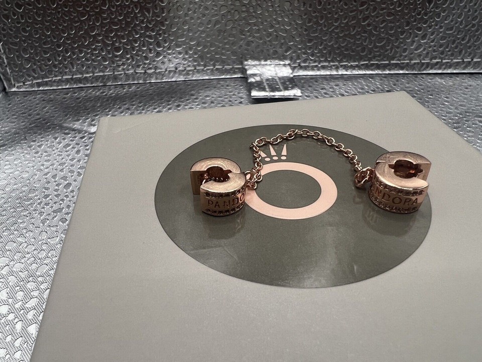 PANDORA ROSE GOLD INSIGNIA SAFETY CHAIN 782057CZ-05 ALE R | eBay
