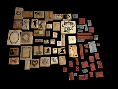 Lot of 70 …38 Wooden Rubber Stamps And 32 Rubbers For Arts Crafts ...