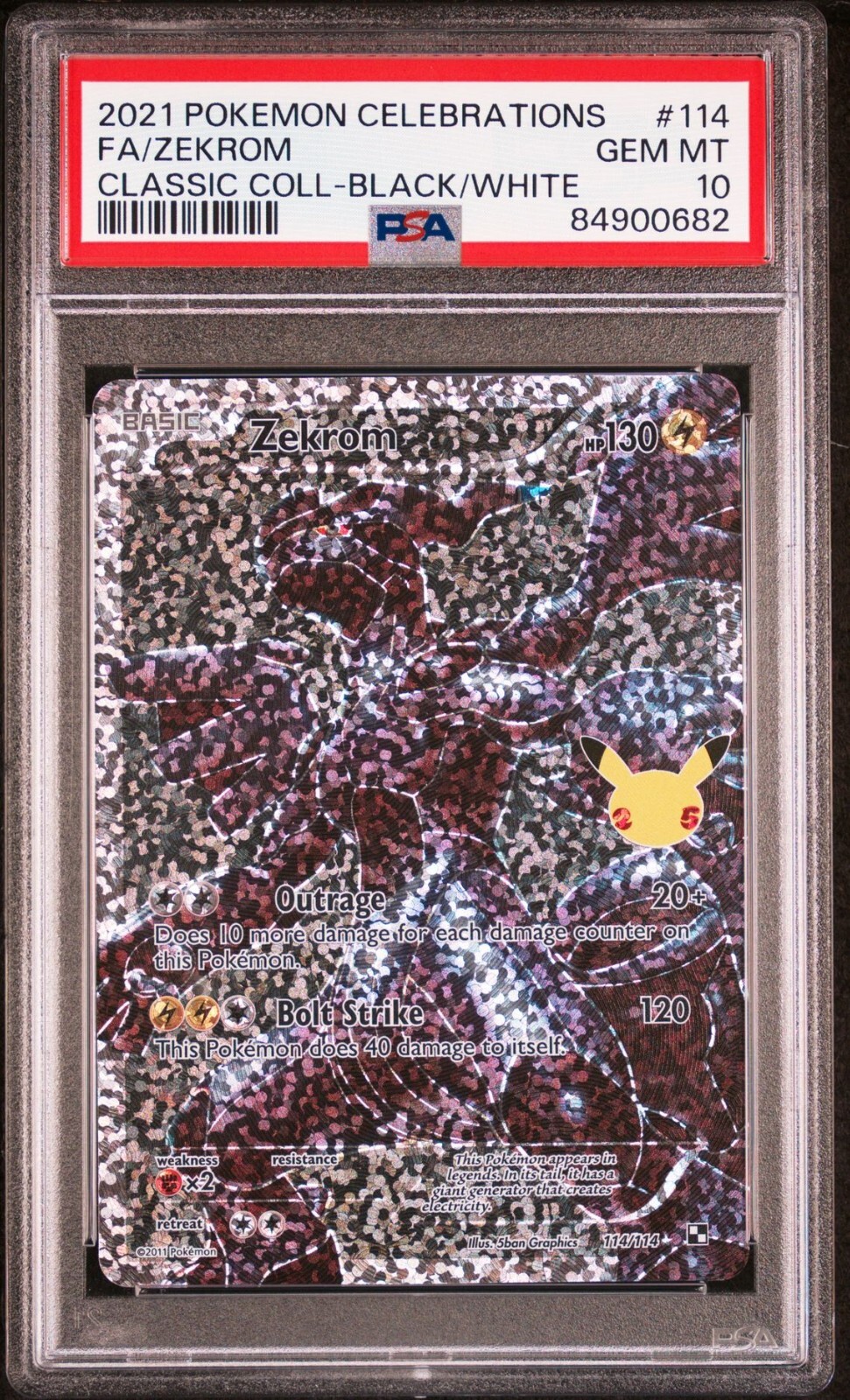 2021 Pokemon Celebrations Classic Collection Full Art Zekrom 114 PSA 10 ...