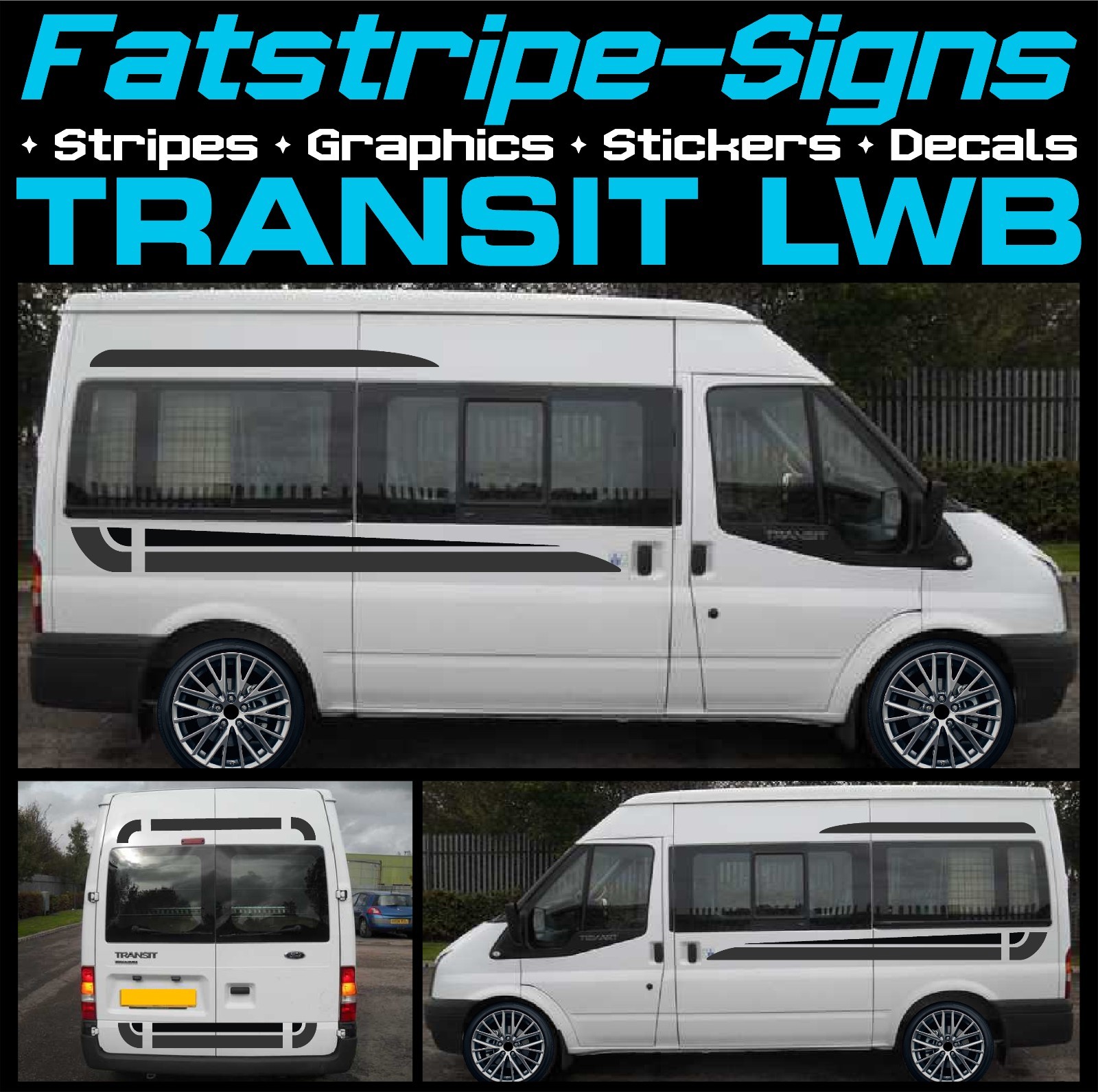 to fit FORD TRANSIT MK7 LWB GRAPHICS STICKERS STRIPES DECALS CAMPER ...
