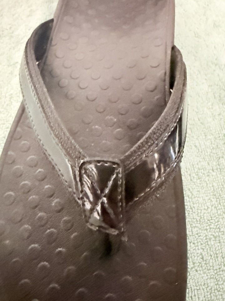 Women's Vionic Tide II Orthodic Toe Post Sandals Flip Flop Slides Black Size 9 | eBay