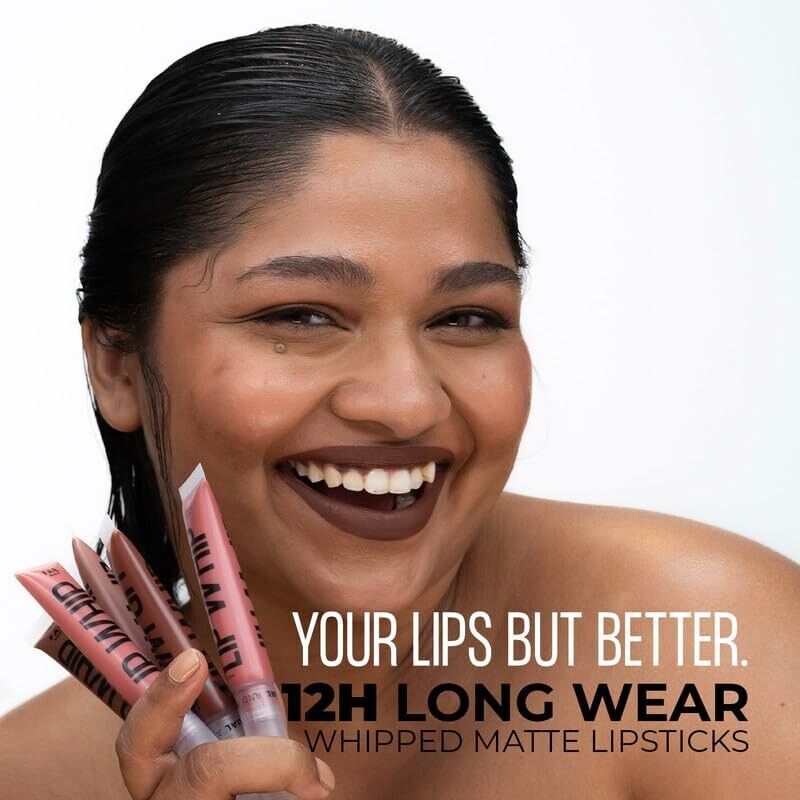 Fae Beauty Lip Whip 12H Matte Liquid Lipstick Combo Nude Berry Brown ...