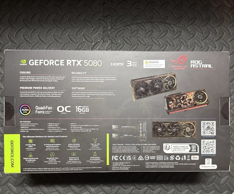 NEW! RTX 5080 Doom: The Dark Ages Limited Edition #1/666 ROG Astral ...