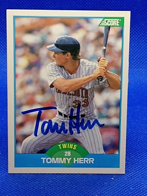 AUTOGRAPH AUTO Tommy Herr 1989 Score #191 | eBay