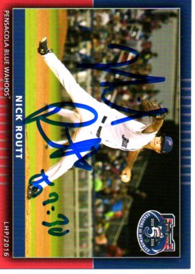 Nick Routt 2016 Pensacola Blue Wahoos Signed Card | eBay