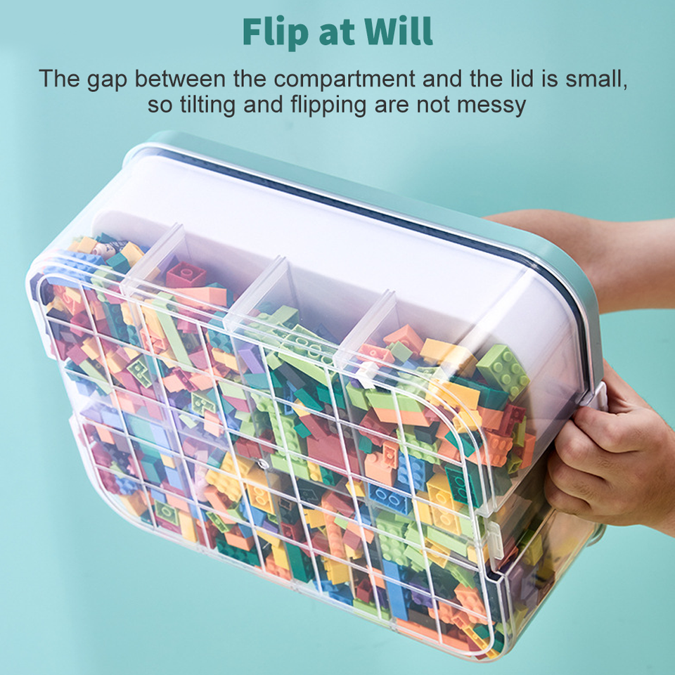 Storage Boxes for Lego Building Blocks 3-Tier Stackable Adjustable ...