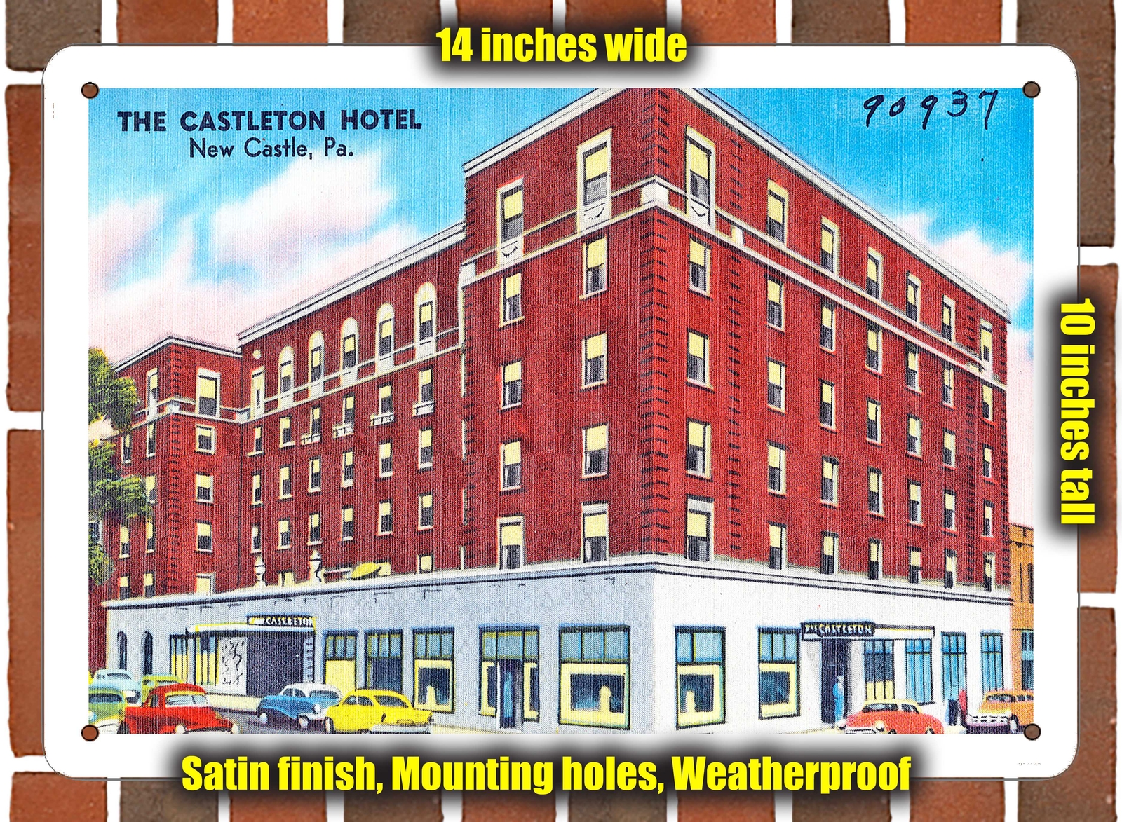 Metal Sign - Pennsylvania Postcard - The Castleton Hotel, New Castle ...