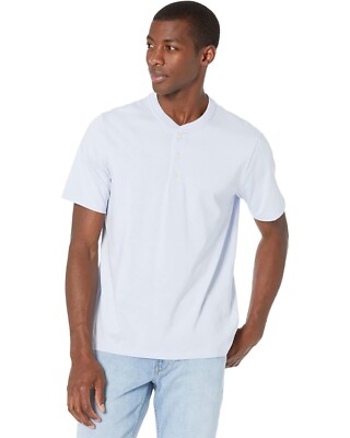 Vince L70849 Mens Light Blue Pima Short Sleeve Cotton Henley Size XL | eBay