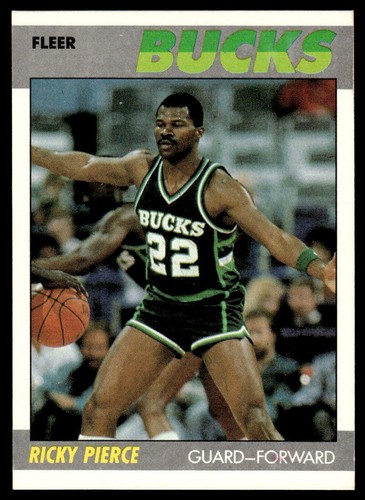 1987-88 Fleer Basketball Card Ricky Pierce Milwaukee Bucks #87 NM | eBay