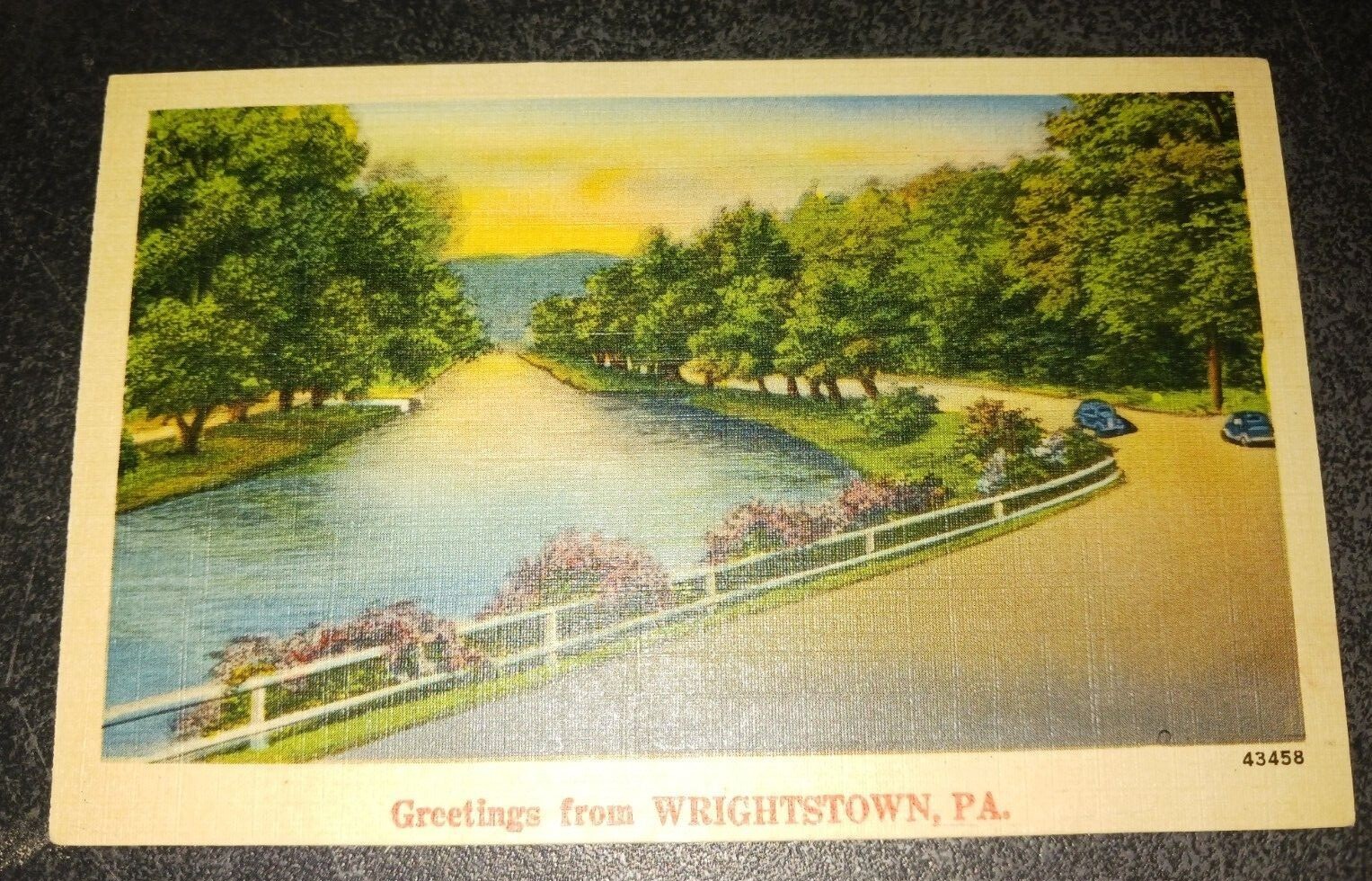 vtg postcard linen GREETINGS FROM WRIGHTSTOWN PA posted | eBay