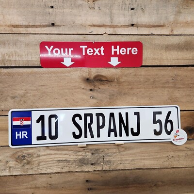 CROATIA, CROATIAN, EURO TAG, European style License Plate, Custom, ANY ...