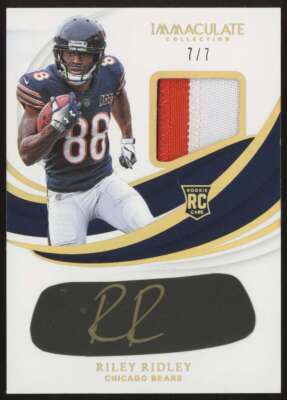 2019 Immaculate Eye Black Gold Rookie Patch Auto Riley Ridley #REB-RRI ...