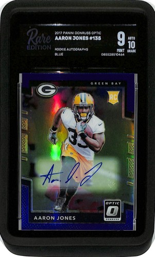 AARON JONES 2017 Panini Donruss Optic Rookie Auto Blue /49 #135 RARE ...