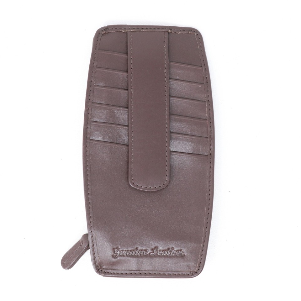 Genuine Leather Card Wallet Women Brown Clutch Cards ID Coin Cash ...