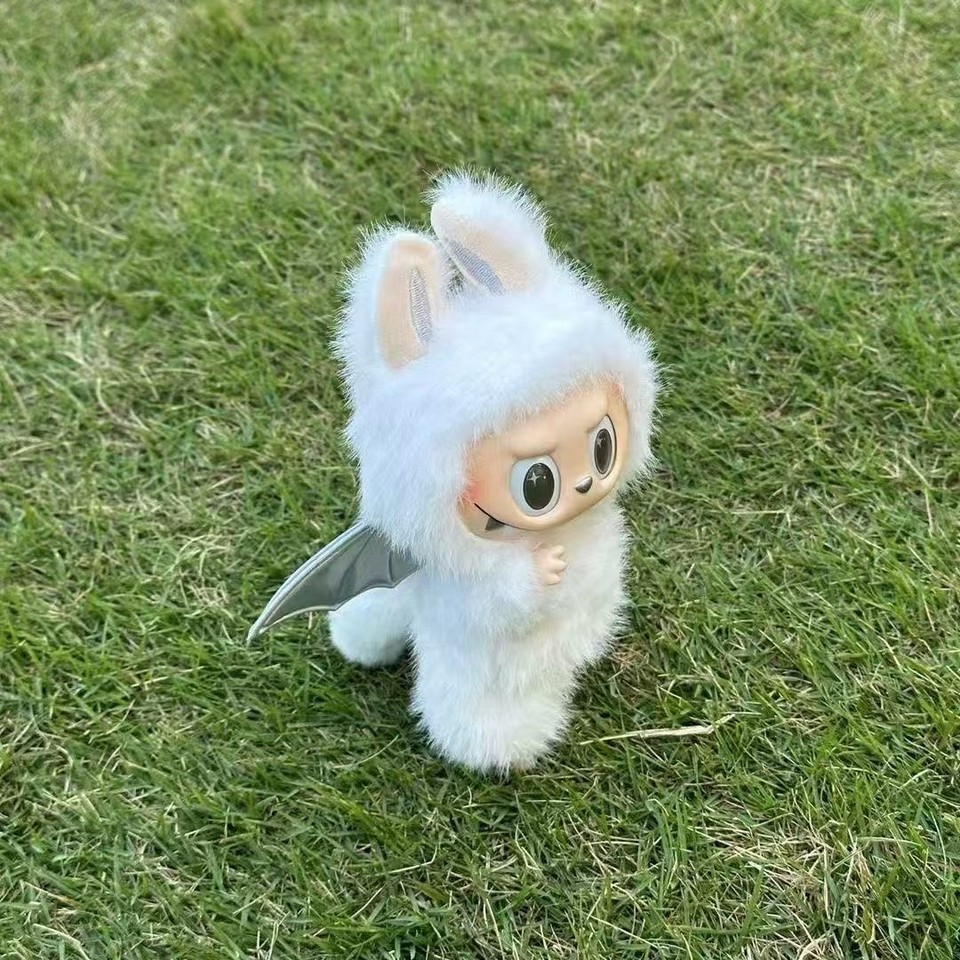 New POP MART The Monsters Zimomo White Angel Labubu Plush Doll 17cm Toy ...