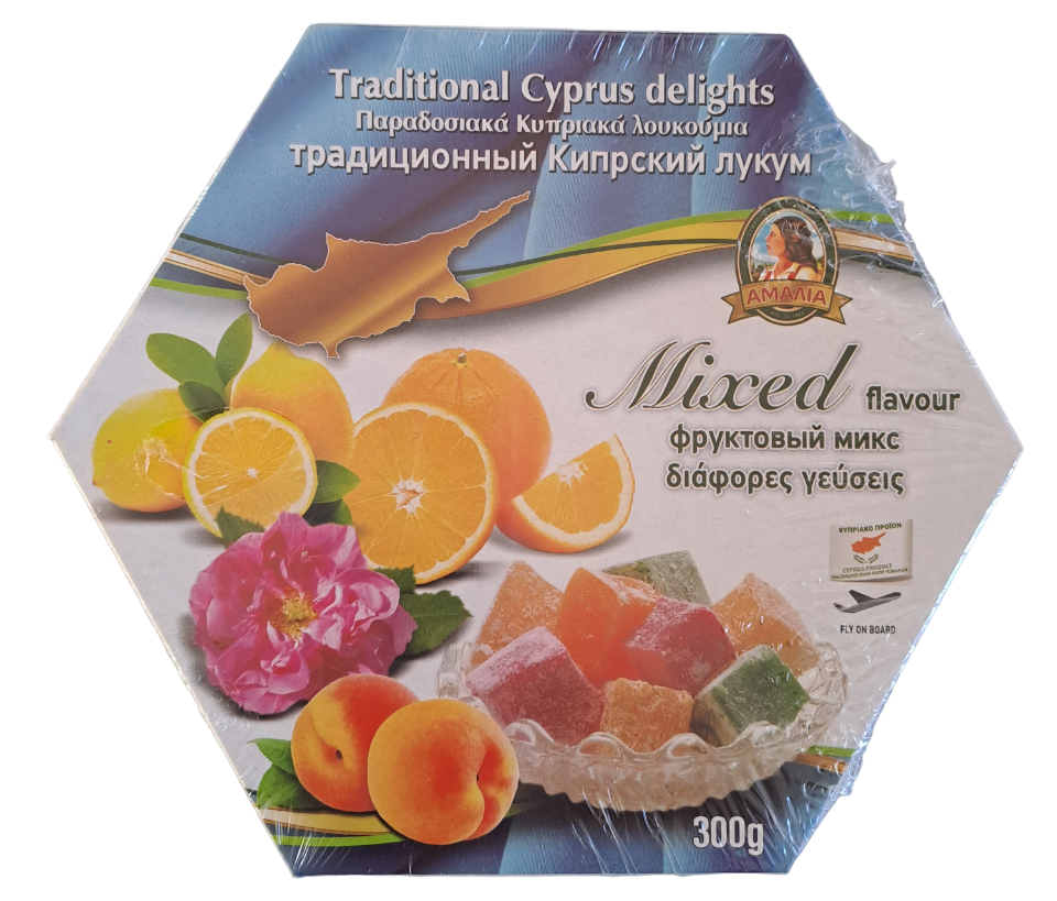 Traditional Cyprus/Greek Loukoumi Delight Sweets 300g- 1 x Box of Mixed ...