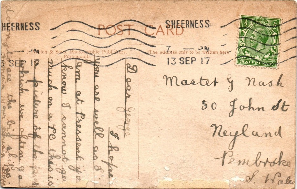 Sheerness Pier Kent Vintage Postcard Posted 1917 | eBay UK