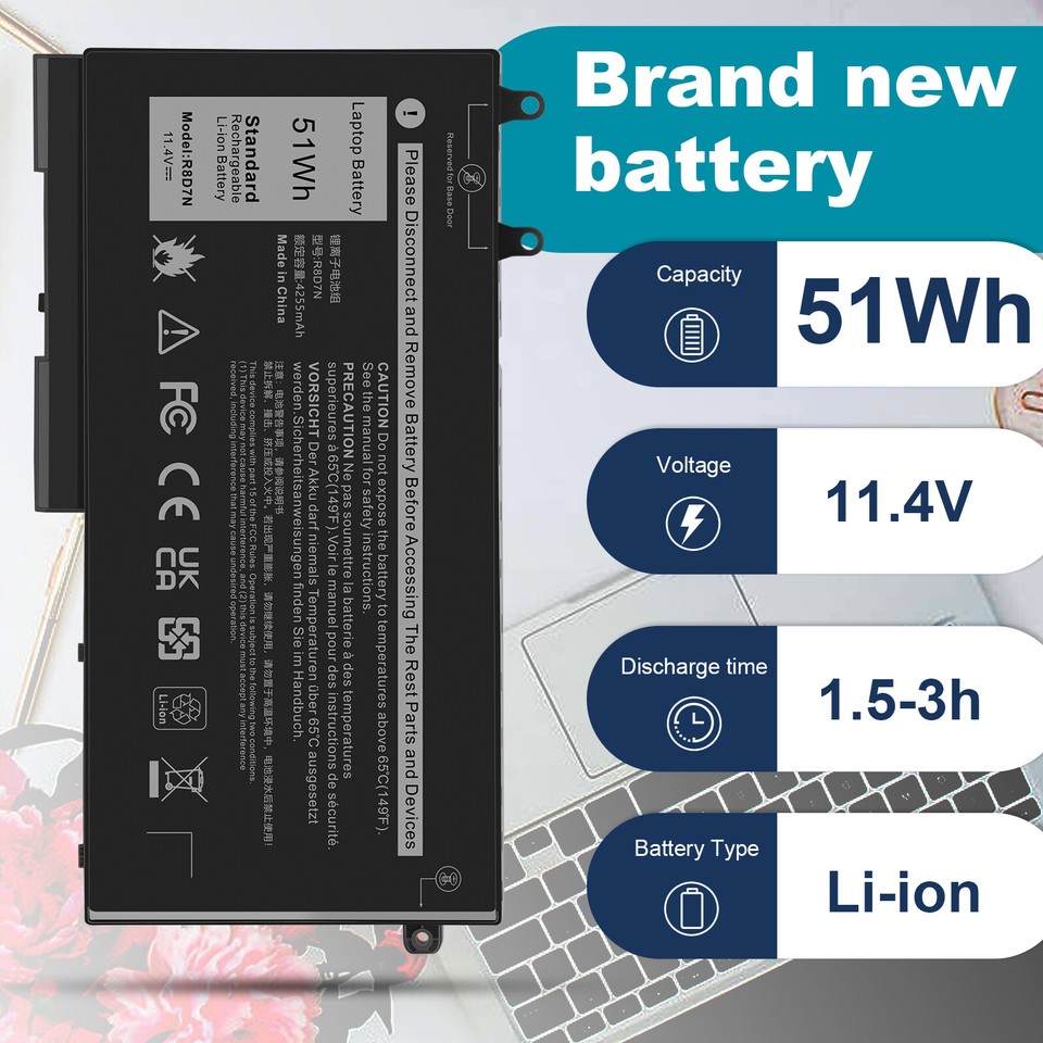 Laptop Battery for Dell Latitude 5400 5401 5410 5411 Type 11.4V 51Wh ...