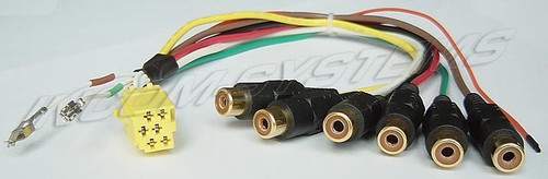 Mini-ISO Adapter 6x Cinch SUB LINE-OUT für BLAUPUNKT Autoradio PREAMP ...