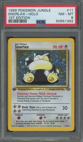 SNORLAX 1st Edition Jungle Holo #11 PSA 8 Vintage Pokemon [Nostalgium ...