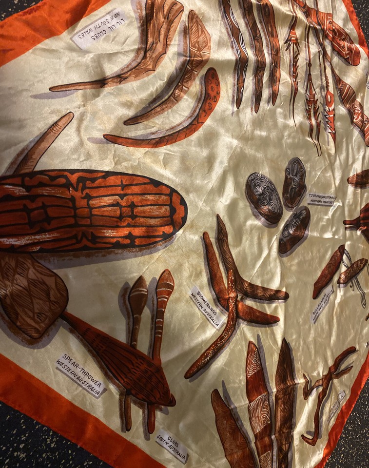 Vintage Australian Aborigines Weapons Handkerchief Scarf Designer Heil ...
