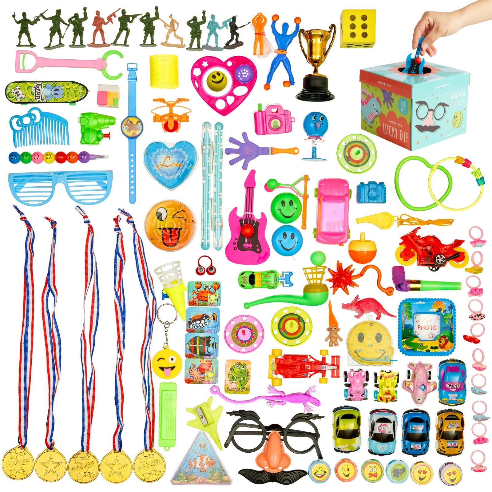 100 x Lucky Dip Box, Pass The Parcel Game Favour Toy Loot Pinata ...