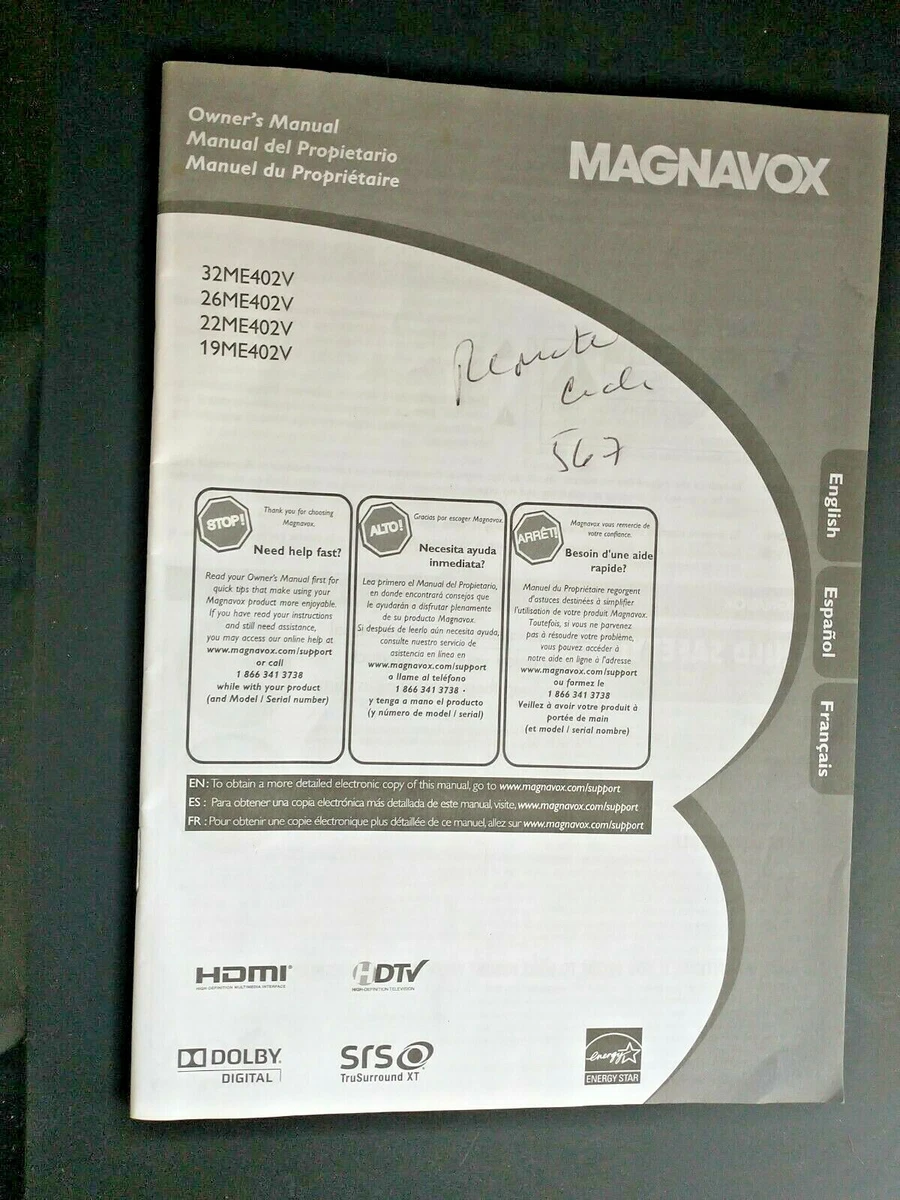 Magnavox Tv Owners Manuals
