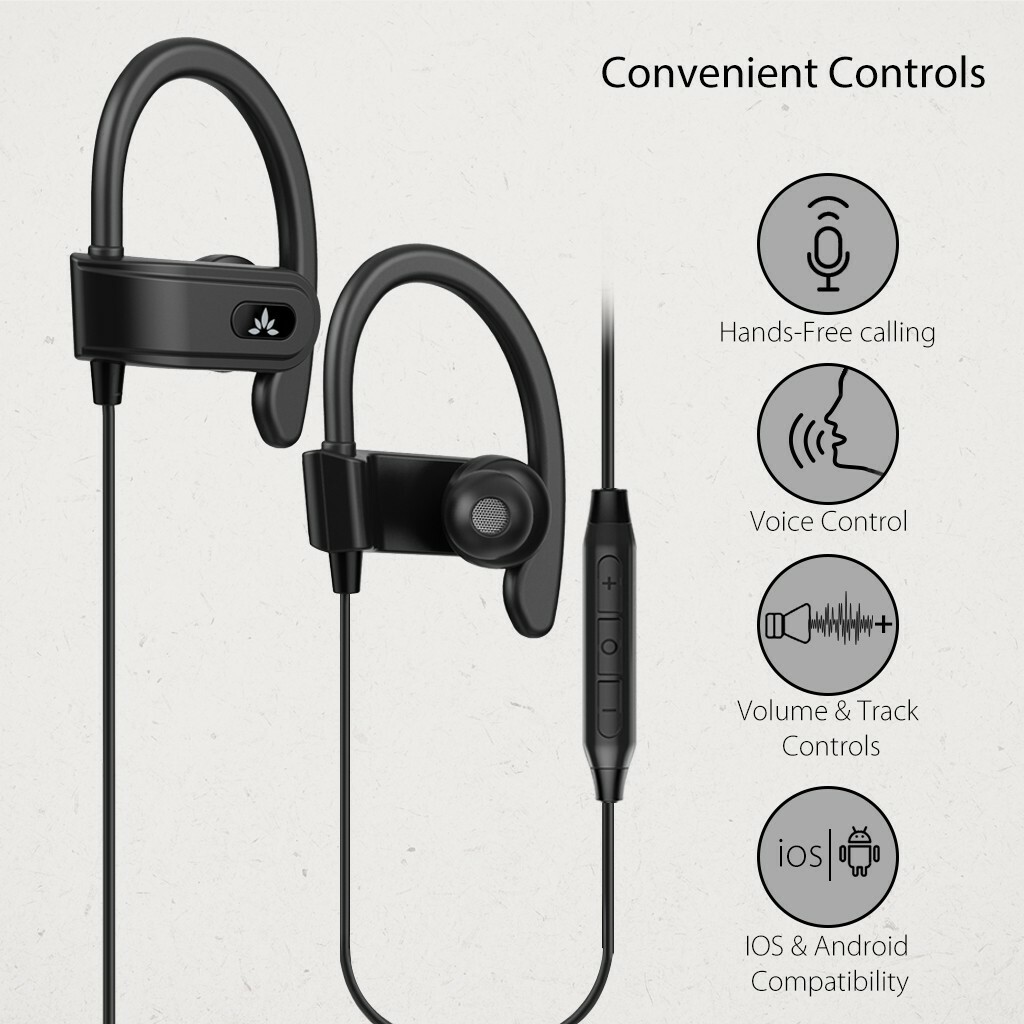 Avantree USB C Wired Sports earphones Mic, Over ear hook, workout gym ...