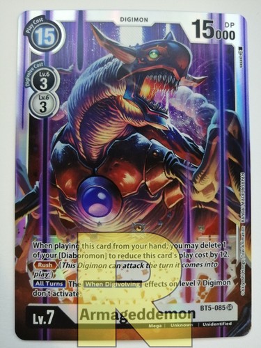 Armageddemon ® BT5-085 SR ® Super Rara Foil ® Digimon ® Inglese | eBay