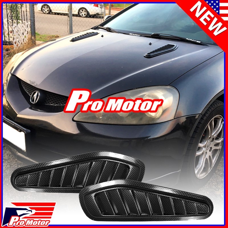 Print Carbon Fiber Fake Decorative Hood Turbo Intake Scoop Grille Air ...