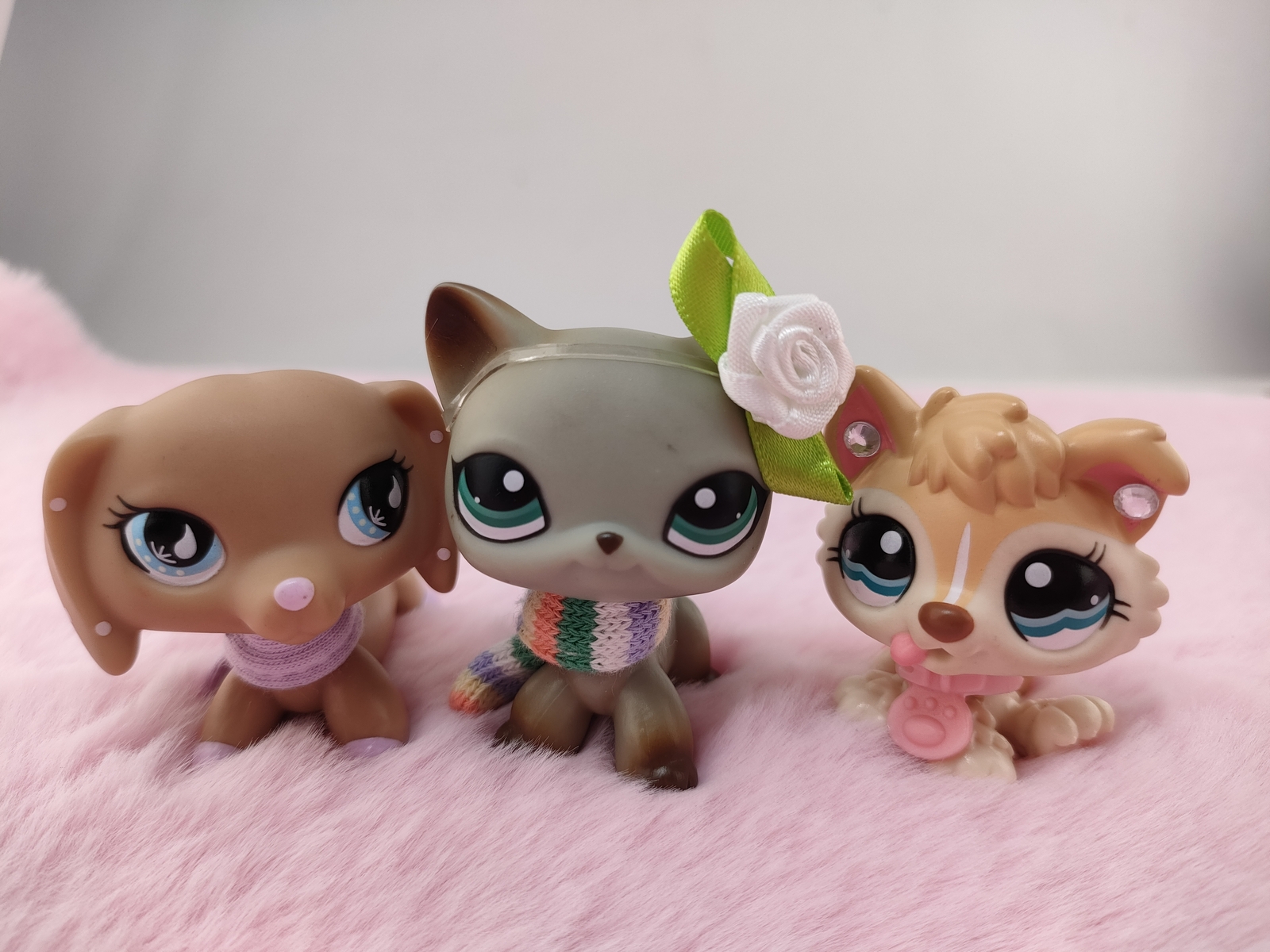 3x Littlest Pet Shop LPS Shorthair Cat 391 LPS Husky 1013 LPS Dachshund ...