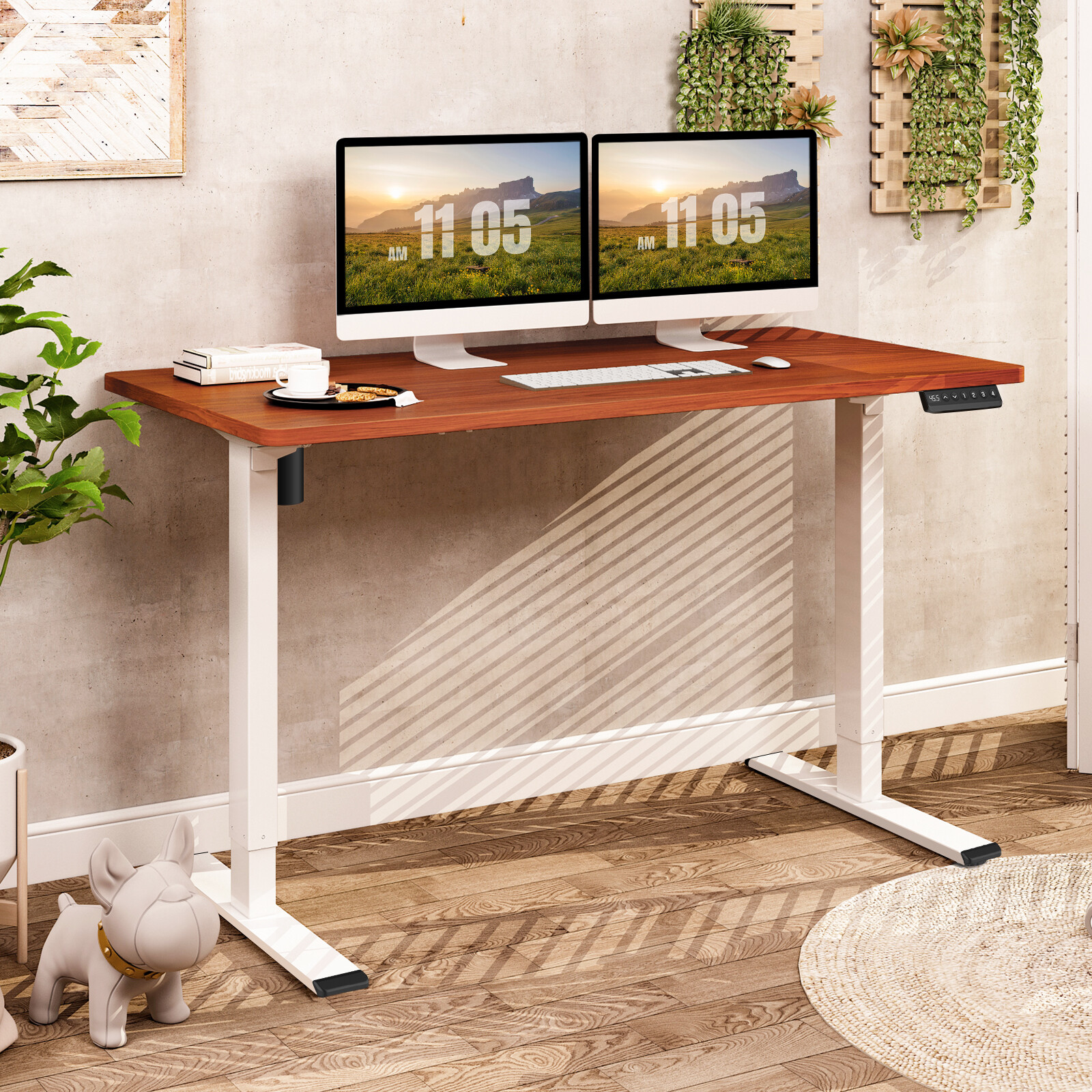 FLEXISPOT 55" Electric Standing Computer Desk Whole-Piece Desk Memory ...