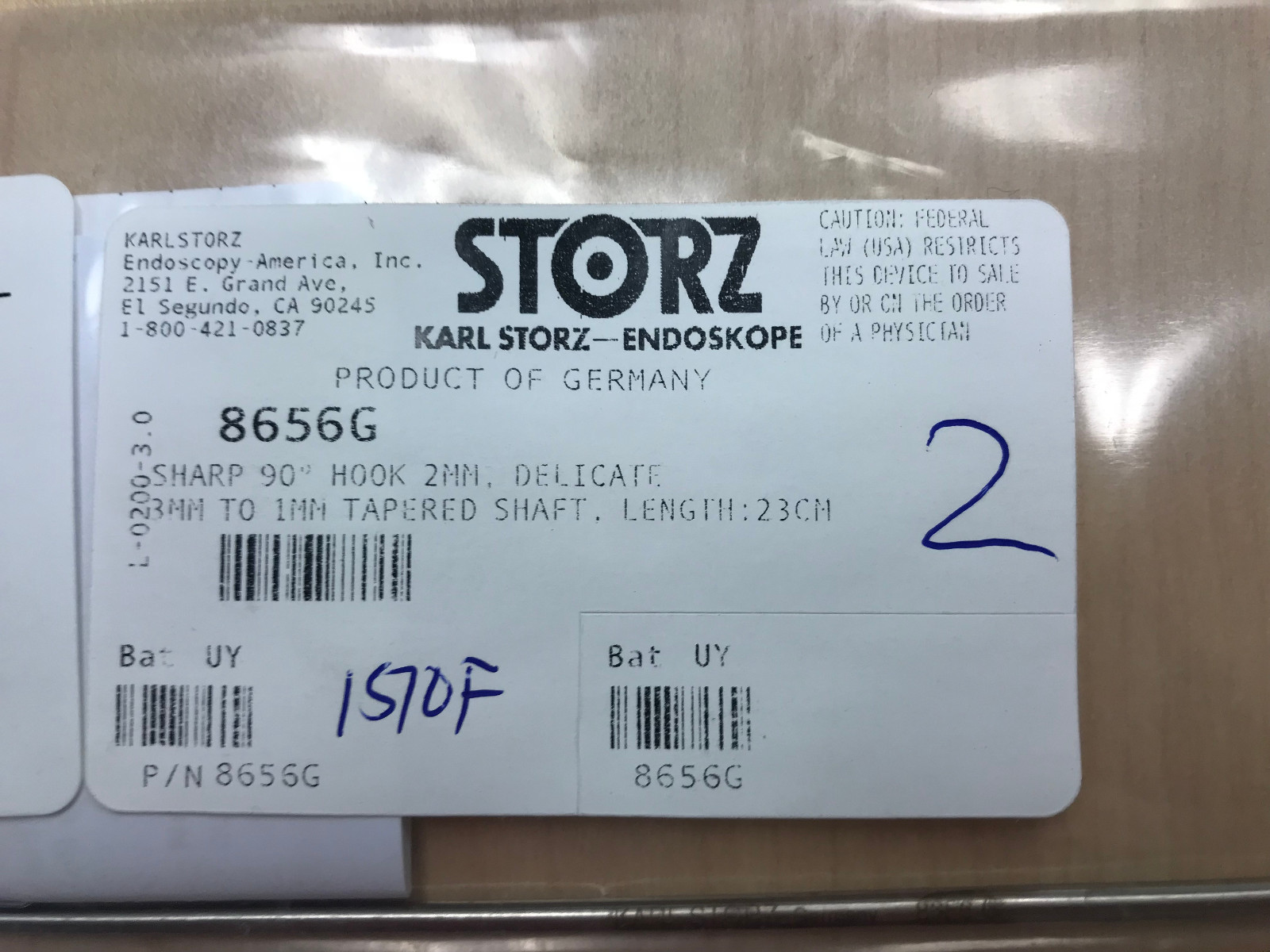 8656G KARL STORZ Sharp 90º hook 2mm | eBay