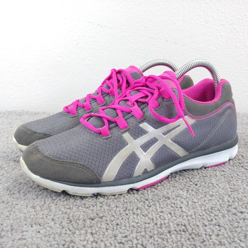 Asics Womens Size 7 Running Shoes Low Top Gray Pink Trainers Athletic ...