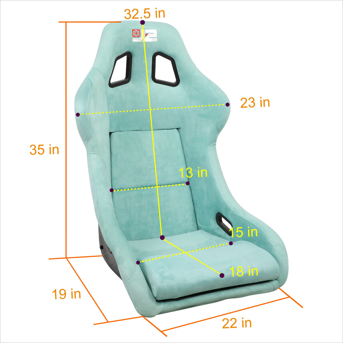Pair J2 Large Size Fiberglass Blue Fixed Position Racing Bucket Seats w ...