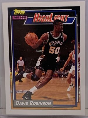 1992-93 TOPPS DAVID ROBINSON #4 HIGHLIGHT SAN ANTONIO SPURS THE ADMIRAL ...