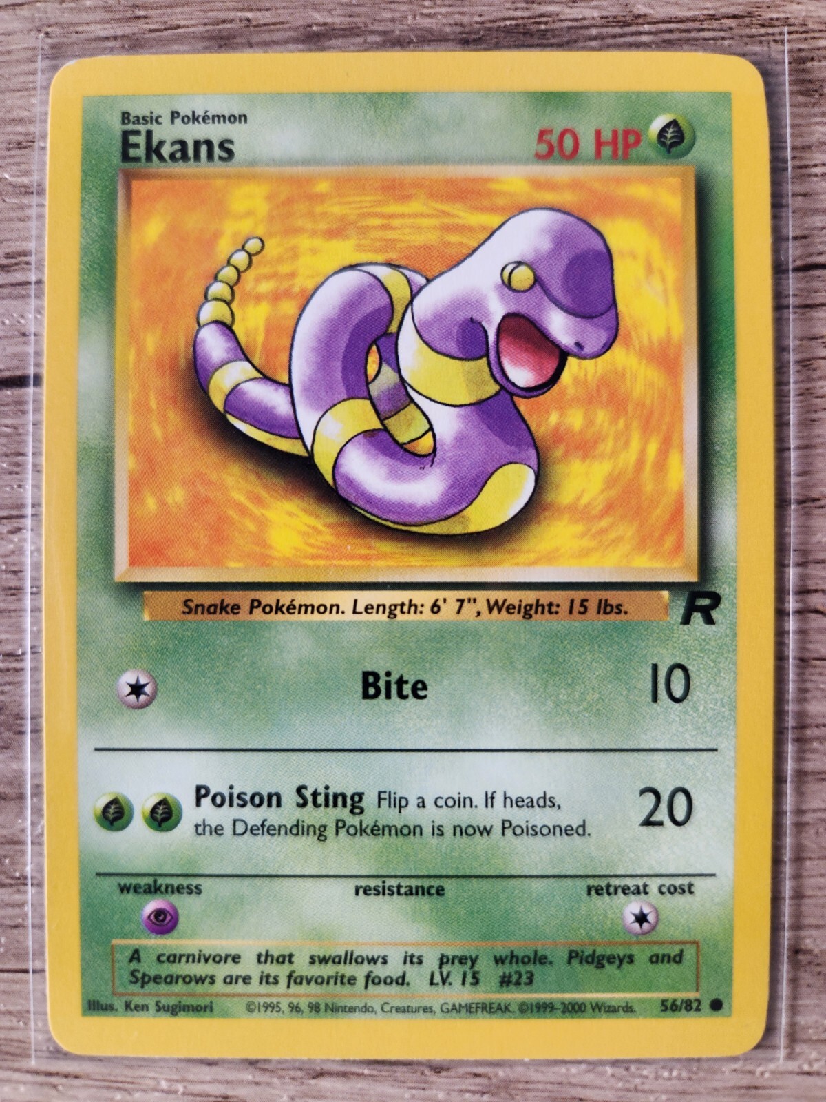 Vintage Pokemon Card Ekans 56/82 Team Rocket Set Unlimited WOTC 2000 LP ...