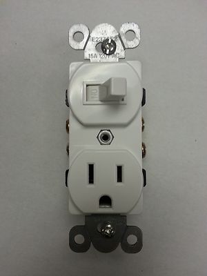 (1 pc) NEW Toggle Switch with Outlet Device Duplex Combo Single Pole ...