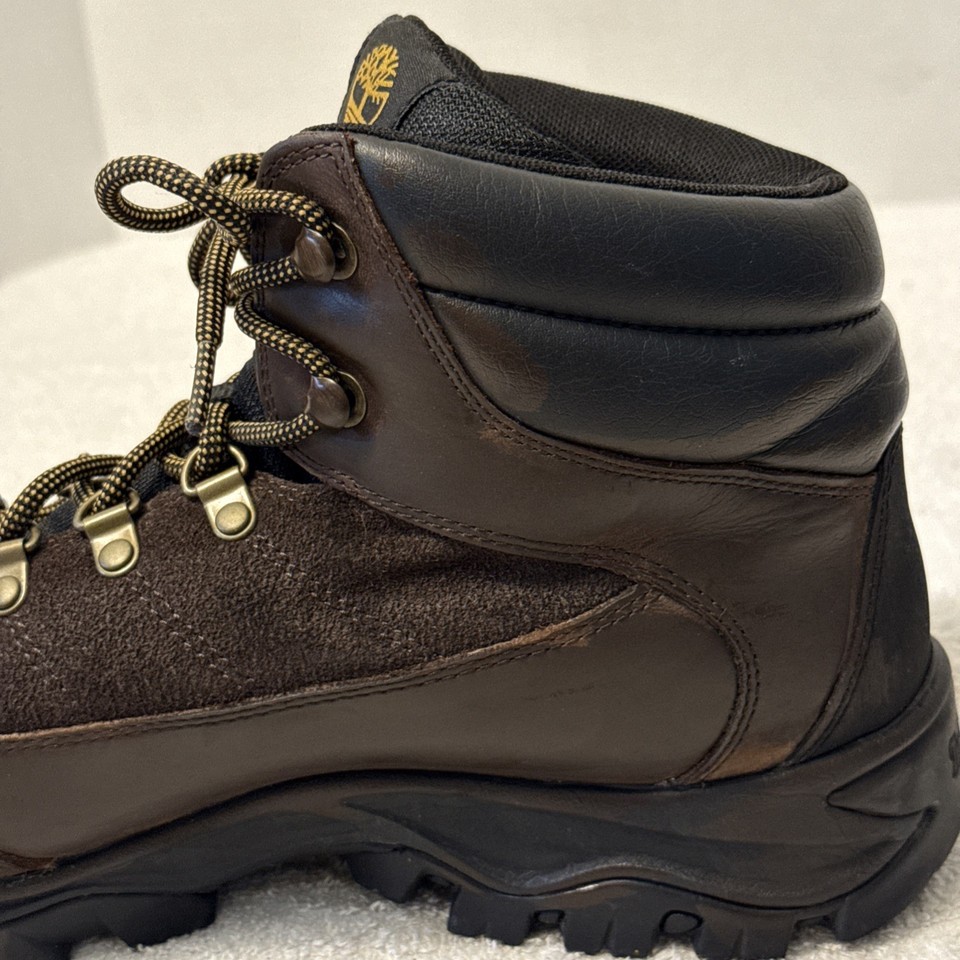 Work Timberland Mens Brown/Black Leather Waterproof Hiking/Work Boots ...