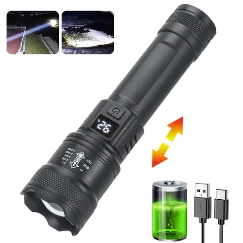 100W High Power Rechargeable Led Flashlight Very Strong with Side Light ...