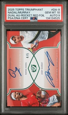 2025 Topps Triumphant Andy Murray/ Rafael Nadal auto Red Foil PSA 10 ...