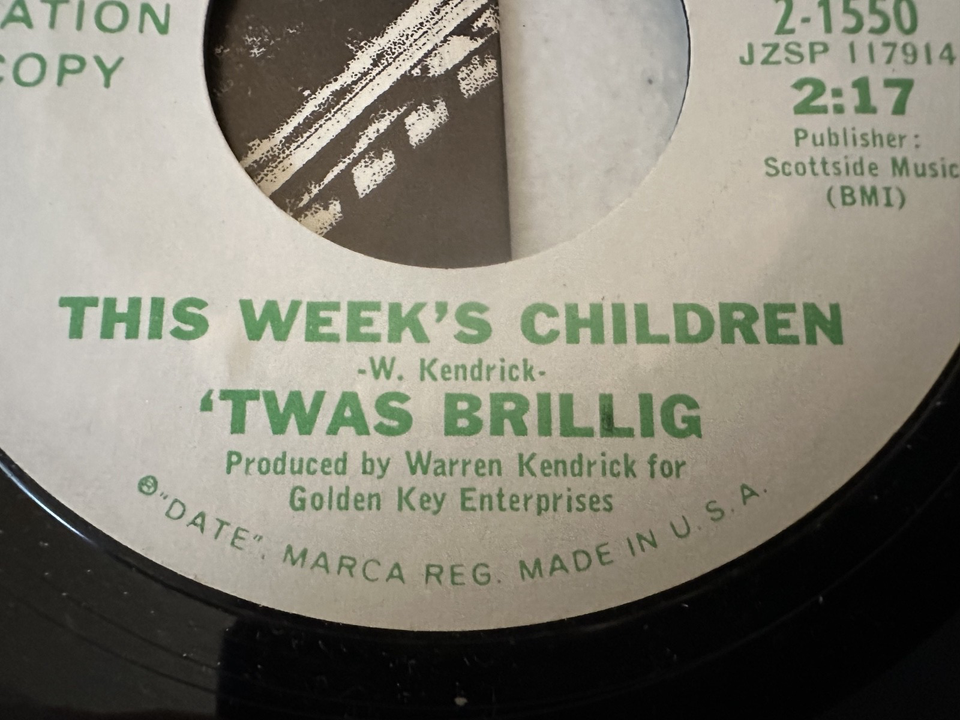 'Twas Brillig PROMO Dirty Old Man This Week's Children 1967 Date 2-1550 ...