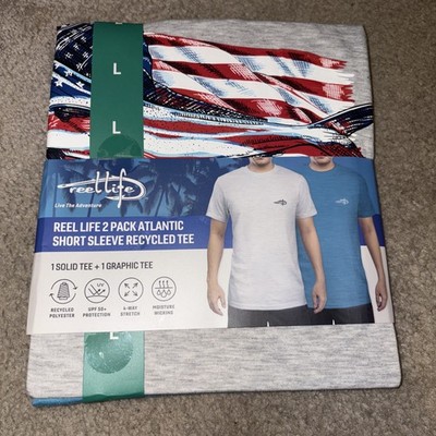 Reel Life Fishing Atlantic Short T Shirt 2 Pack Sleeve Graphic Size ...